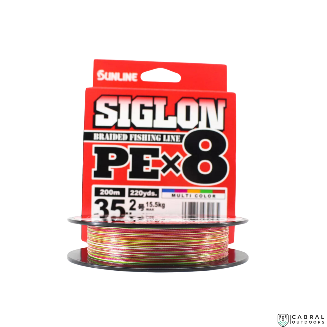Sunline Siglon Braided Fishing Line PE X8 | 200m | Multi Color | 35lb- – Cabral Outdoors