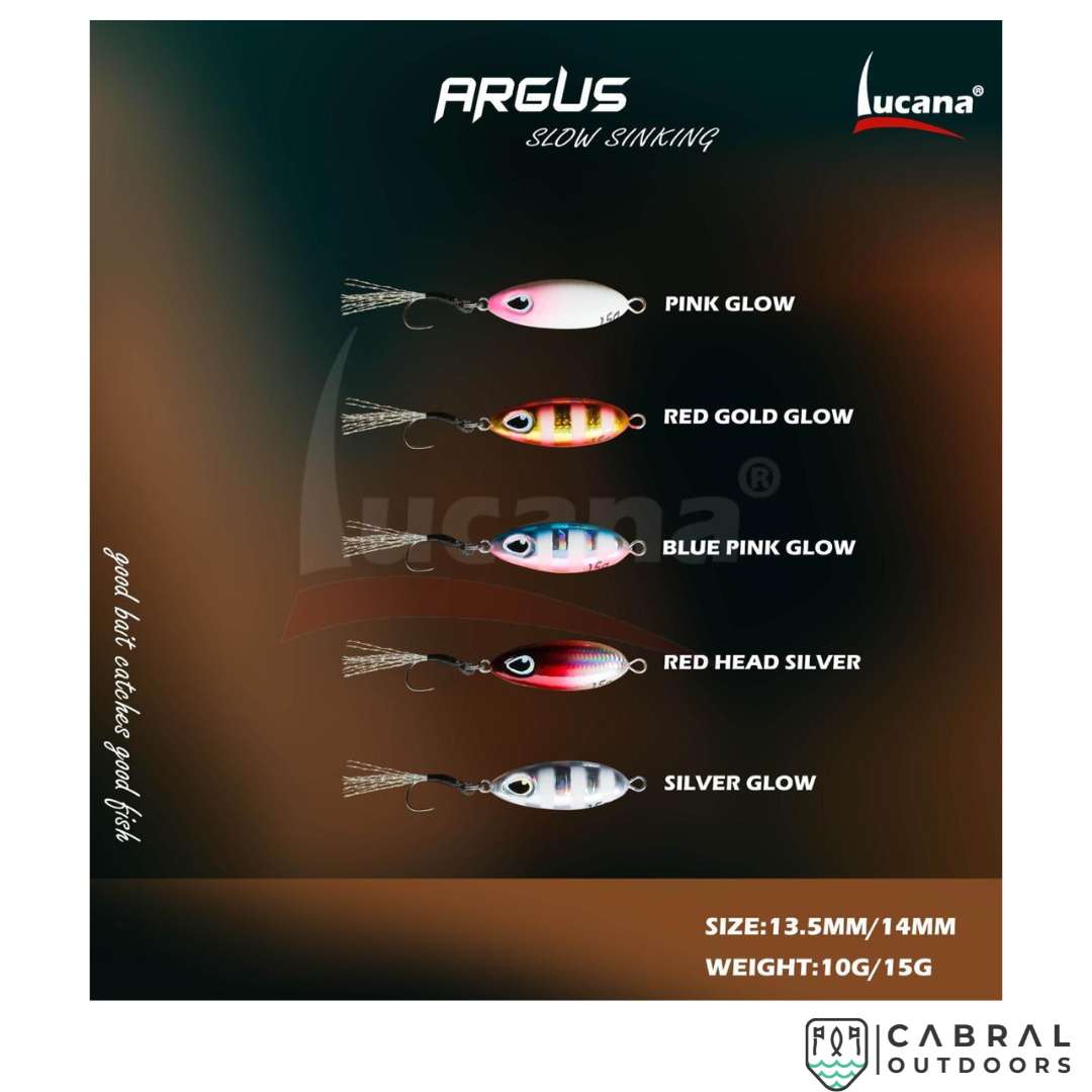 Lucana Argus Slow Sinking Jig |10g-15g | 13.5mm-14mm – Cabral Outdoors