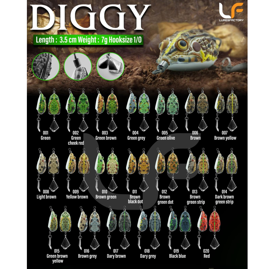 Lures Factory Diggy Frog | Size: 3.5cm | 7g – Cabral Outdoors